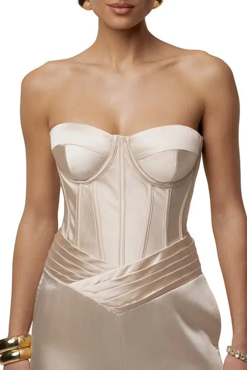 JLUXLABEL Adore Me Satin Corset - Champagne