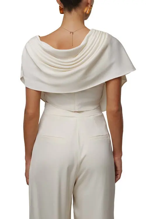 JLUXLABEL Draped One-shoulder Top With Cuff Detail