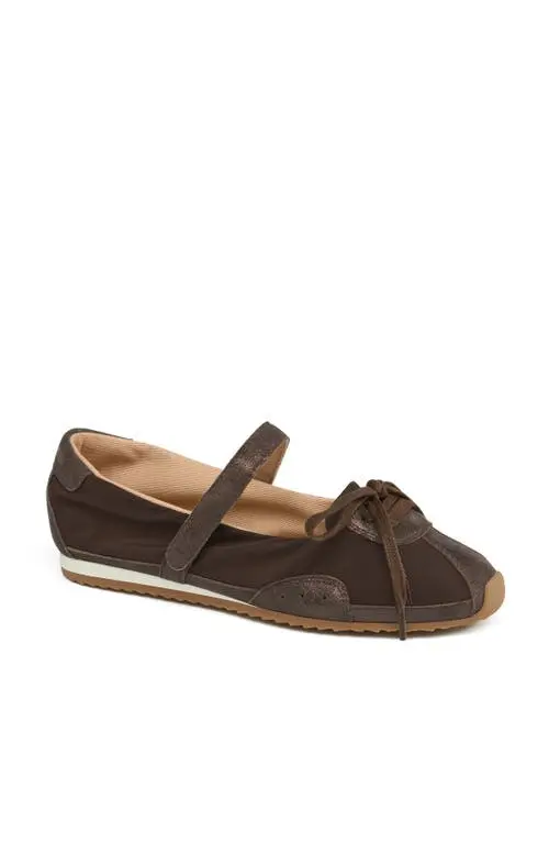J/SLIDES NYC Pavia Mary Jane Sneaker - Dark Brown