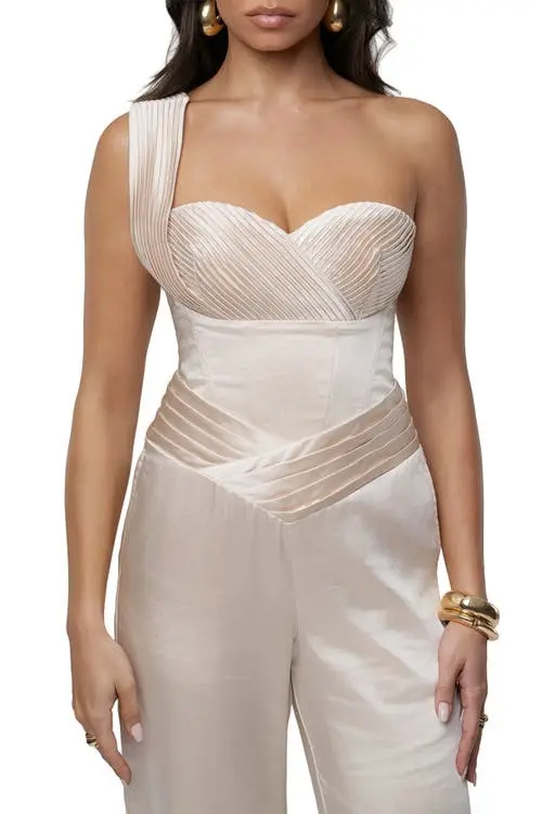 JLUXLABEL Love Song Satin Top - Champagne