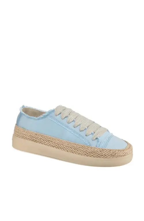 J/SLIDES NYC Hilda Satin Sneaker - Aqua