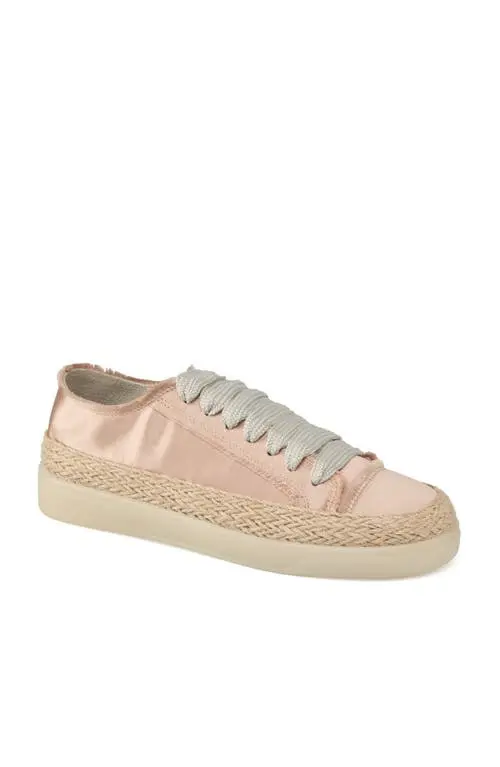 J/SLIDES NYC Hilda Satin Sneaker - Champagne