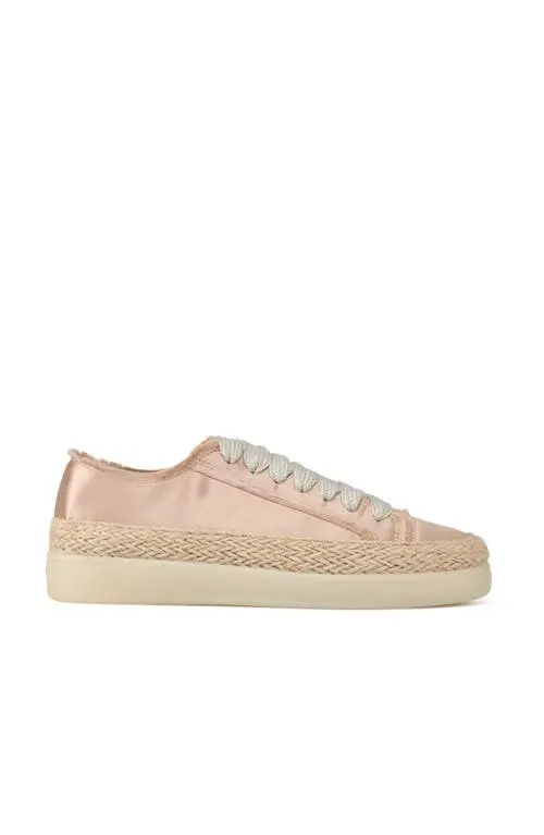 J/SLIDES NYC Hilda Satin Sneaker - Champagne
