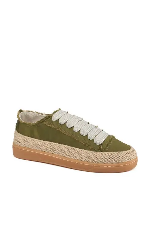 J/SLIDES NYC Hilda Satin Sneaker - Khaki