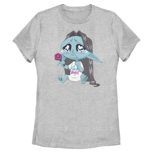 KPOP DEMON HUNTERS Chibi Crying Fan Graphic T-shirt - Athletic Heather