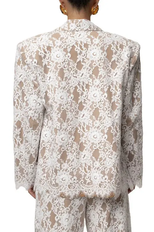 JLUXLABEL Lace And Desire Blazer - White