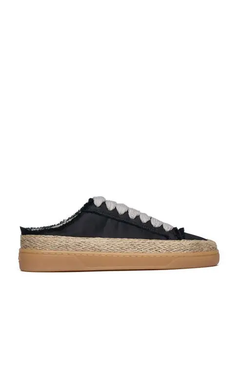 J/SLIDES NYC Henlen Satin Mule Sneaker - Black