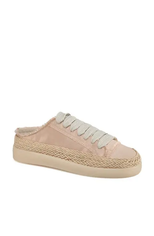 J/SLIDES NYC Henlen Satin Mule Sneaker - Champagne