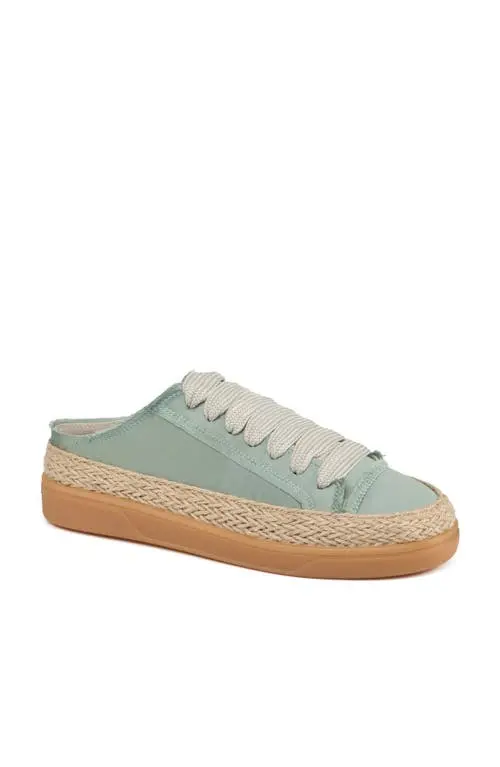 J/SLIDES NYC Henlen Satin Mule Sneaker - Fern