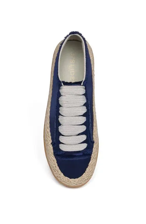 J/SLIDES NYC Henlen Satin Mule Sneaker - Navy