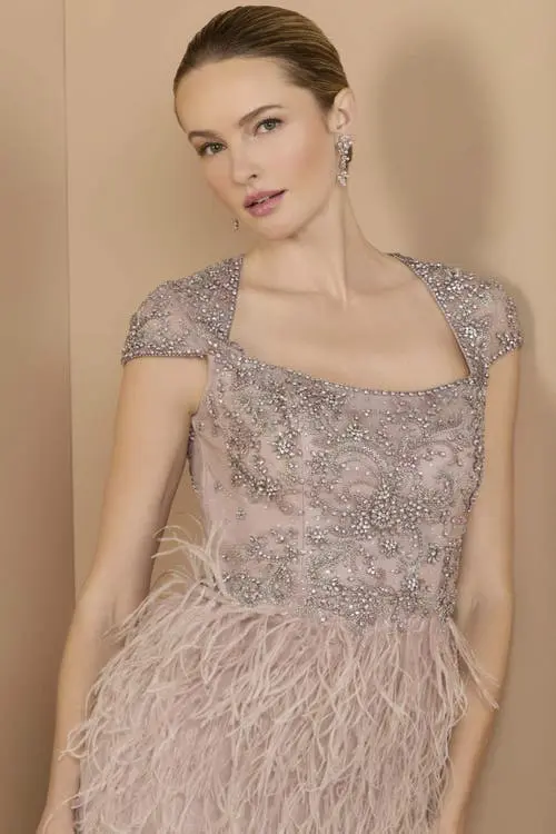 Mac Duggal Embellished Feather Gown