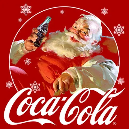 COCA COLA Santa Snow Cola Short Sleeve Graphic T-shirt