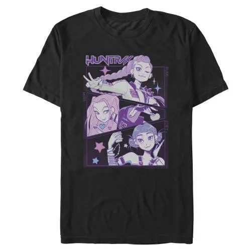 KPOP DEMON HUNTERS Huntrix Group Panels Short Sleeve Graphic T-shirt