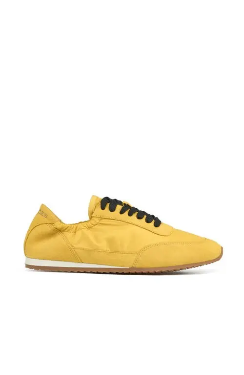 J/SLIDES NYC Prisha Suede And Nylon Lace-up Sneakers - Mustard