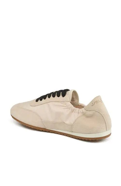 J/SLIDES NYC Prisha Suede And Nylon Lace-up Sneakers - White