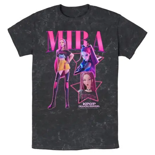KPOP DEMON HUNTERS Mira Super Star Logo T Shirt - Black