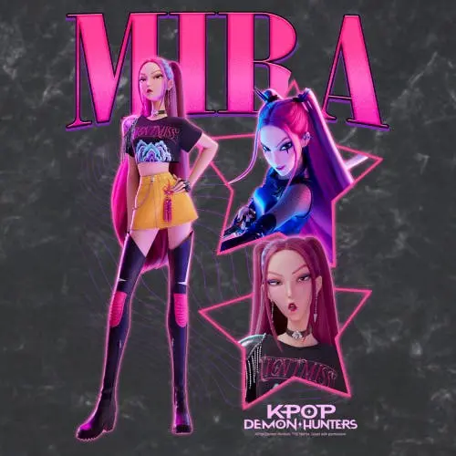 KPOP DEMON HUNTERS Mira Super Star Logo Short Sleeve Graphic T-shirt