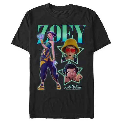 KPOP DEMON HUNTERS Zoey Super Star Logo Short Sleeve Graphic T-shirt