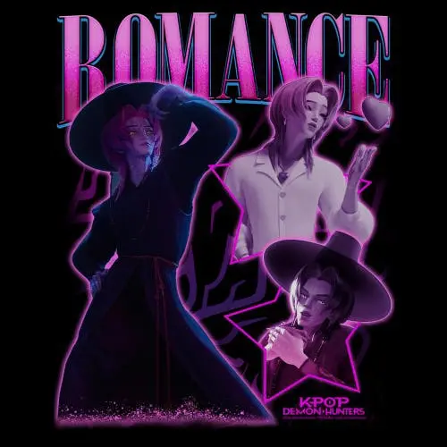 KPOP DEMON HUNTERS Romance Saja Collage Short Sleeve Graphic T-shirt