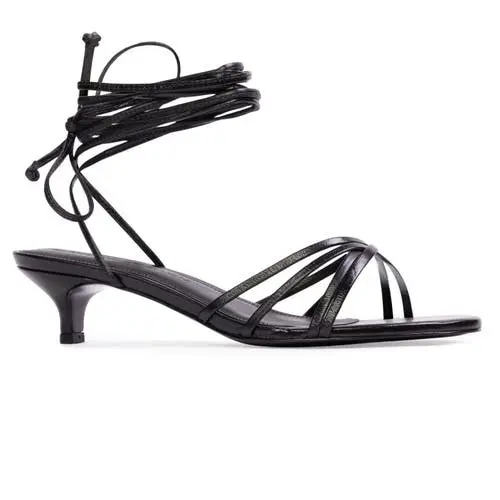 BLACK SUEDE STUDIO Suri Sandal - Black Leather