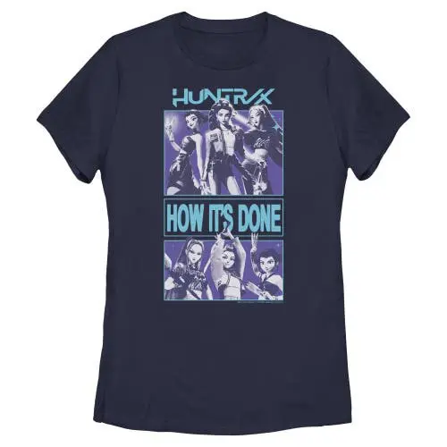 KPOP DEMON HUNTERS Huntrix How It's Done Graphic T-shirt - Navy Blue