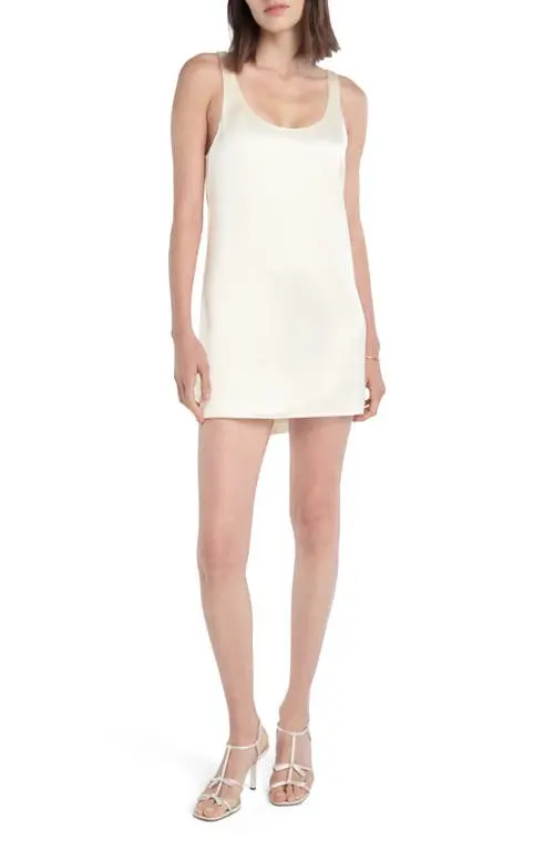 FAVORITE DAUGHTER Sleeveless Satin Mini Dress - Ivory