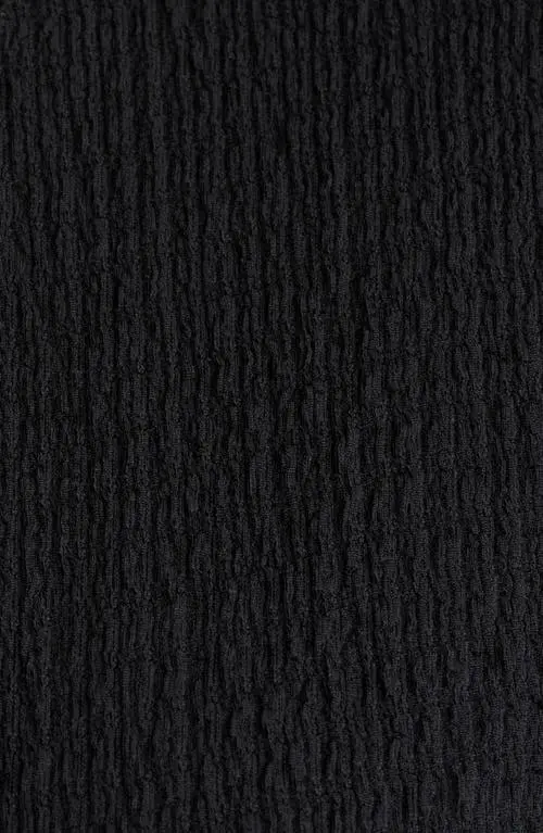 Loveappella Flutter Sleeve Textured Knit Jumpsuit - Black