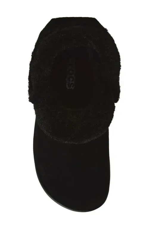 CROCS Faux Suede And Faux Fur Clog