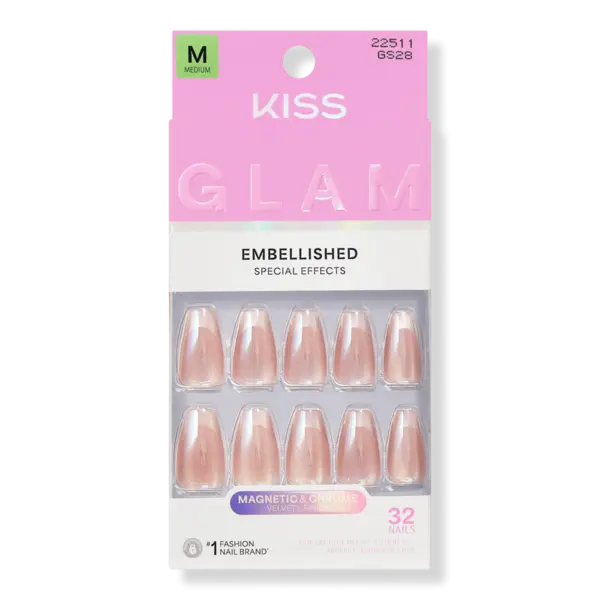 Kiss Glam Embellished Press On Nails - Dusk Mirage