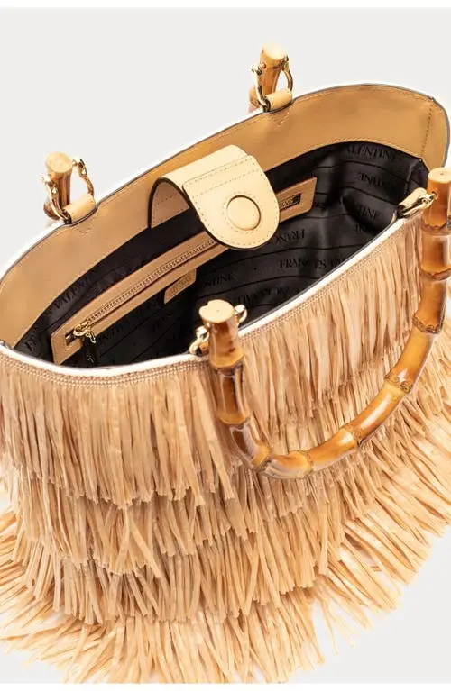 FRANCES VALENTINE Hula Tiered Raffia Fringe Tote