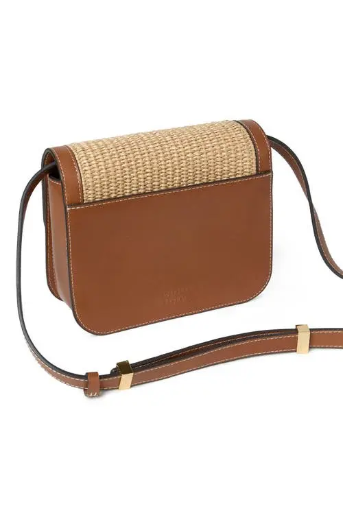 LOEFFLER RANDALL Desi Woven Raffia & Leather Shoulder Bag