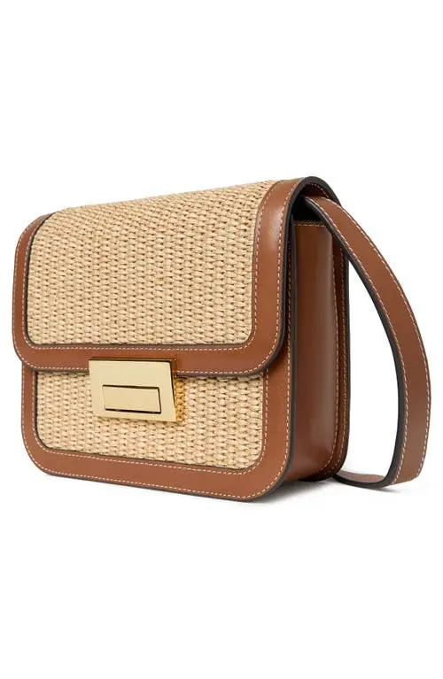 LOEFFLER RANDALL Desi Woven Raffia & Leather Shoulder Bag