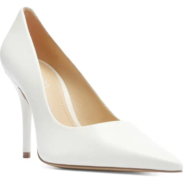 AREZZO Emily Pointed Toe Pump - White Salt