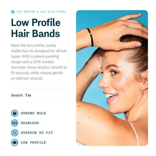 GIMME BEAUTY Low Profile Hair Bands - Black