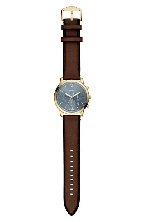 Fossil Neutra Blue Chronograph Leather Strap Watch
