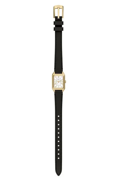 Fossil Mini Raquel Tank Leather Strap Watch