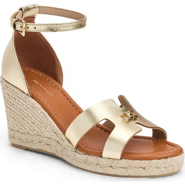 Bruno Magli Dina Ankle Strap Wedge Sandal - Platino