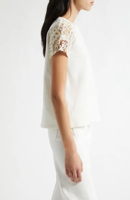 Ramy Brook Tyler Sequin Embroidered T-shirt