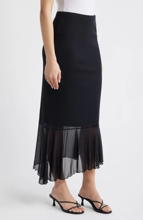 Loveappella Flounce Hem Midi Skirt