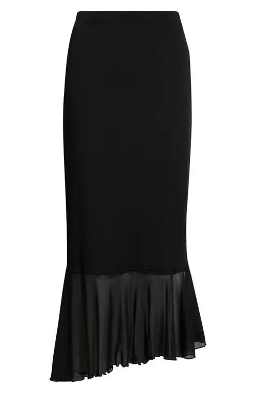 Loveappella Flounce Hem Midi Skirt