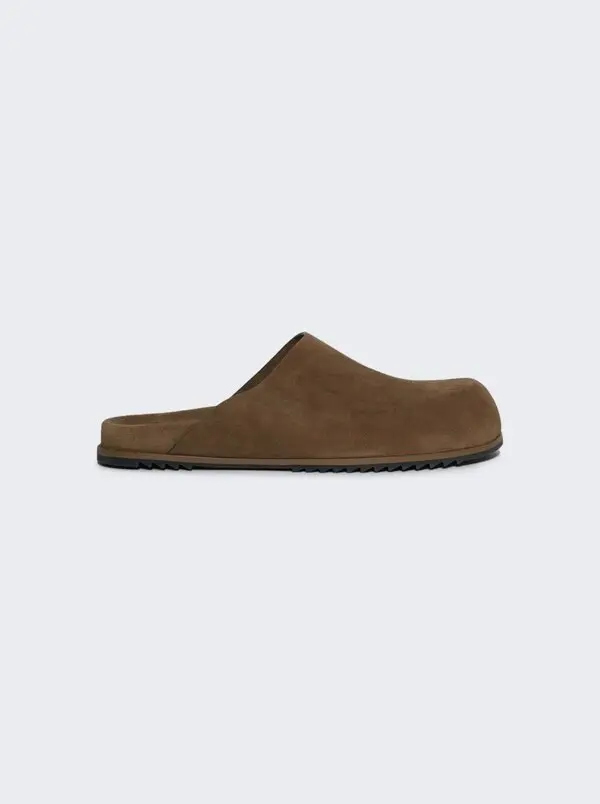 Rick Owens Granola Suede Mules - Brown