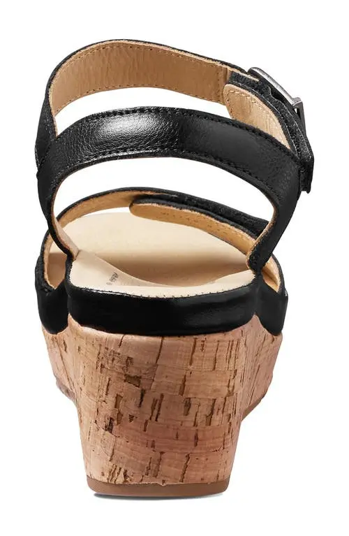 Samuel Hubbard Portola Two-strap Wedge Sandal - Black Leather/black Leather