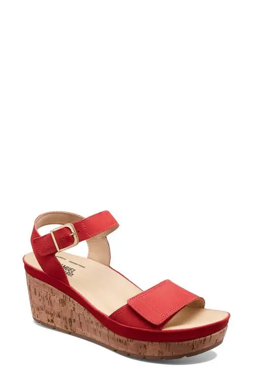 Samuel Hubbard Portola Two-strap Wedge Sandal - Red Nubuck