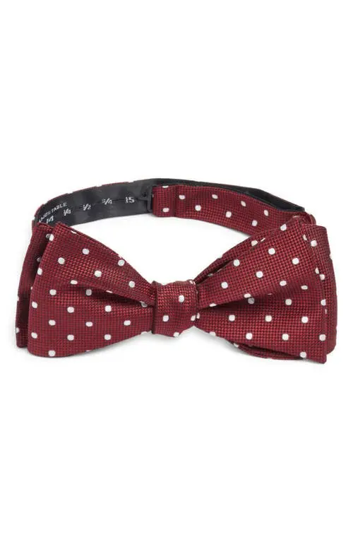 CLIFTON WILSON Polka Dot Silk Bow Tie - Maroon