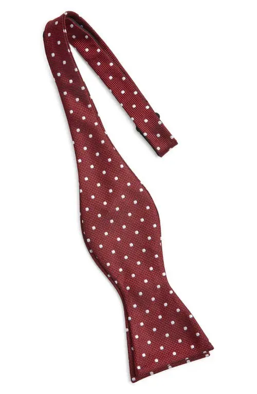 CLIFTON WILSON Polka Dot Silk Bow Tie - Maroon
