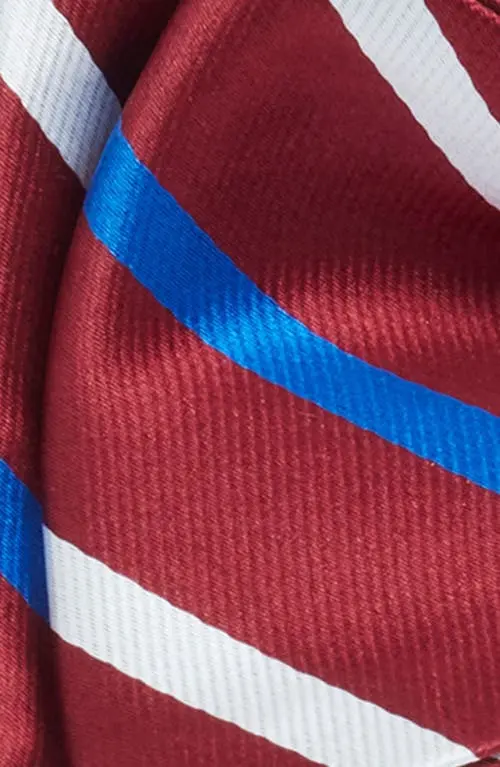 CLIFTON WILSON Striped Silk Bow Tie - Maroon