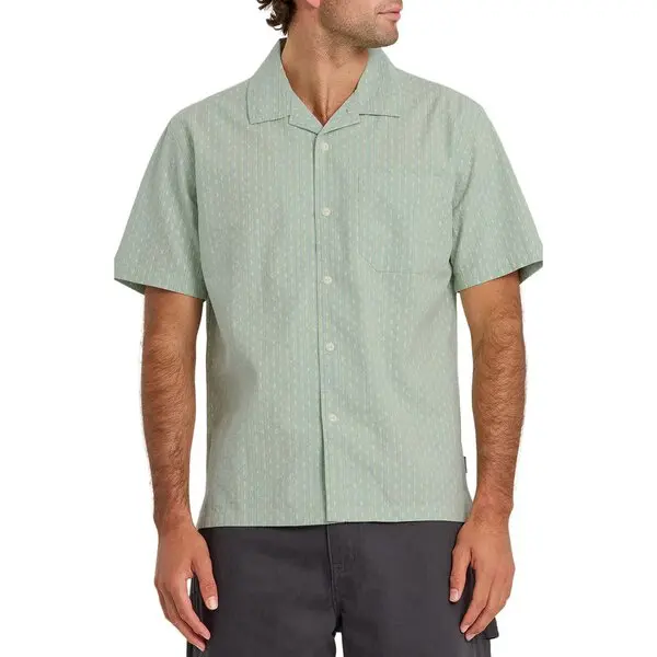 Quiksilver Horizons Short Sleeve Cotton Seersucker Button-up Shirt - Blue Haze