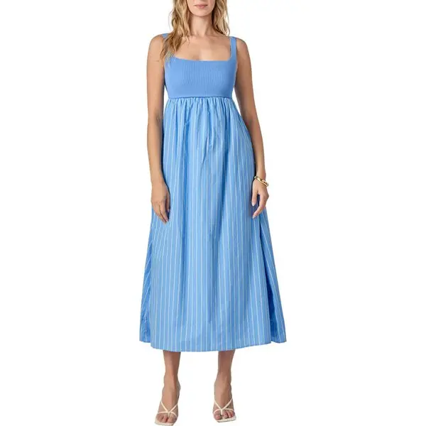 English Factory Tie-back Mixed Media Dress