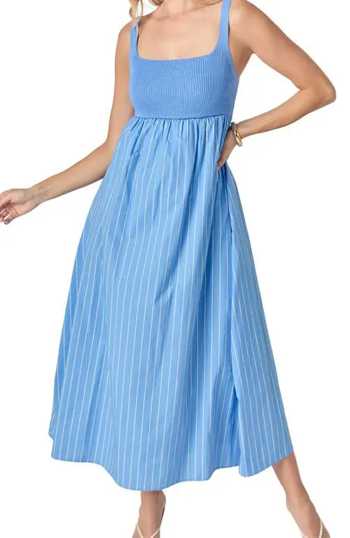 English Factory Tie-back Mixed Media Dress
