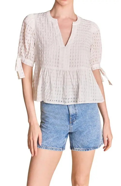 English Factory Gingham Poplin Top